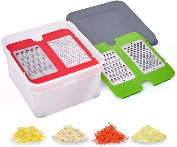 Cheese Grater with Food Storage Container and Lid - Perfect for Hard ...