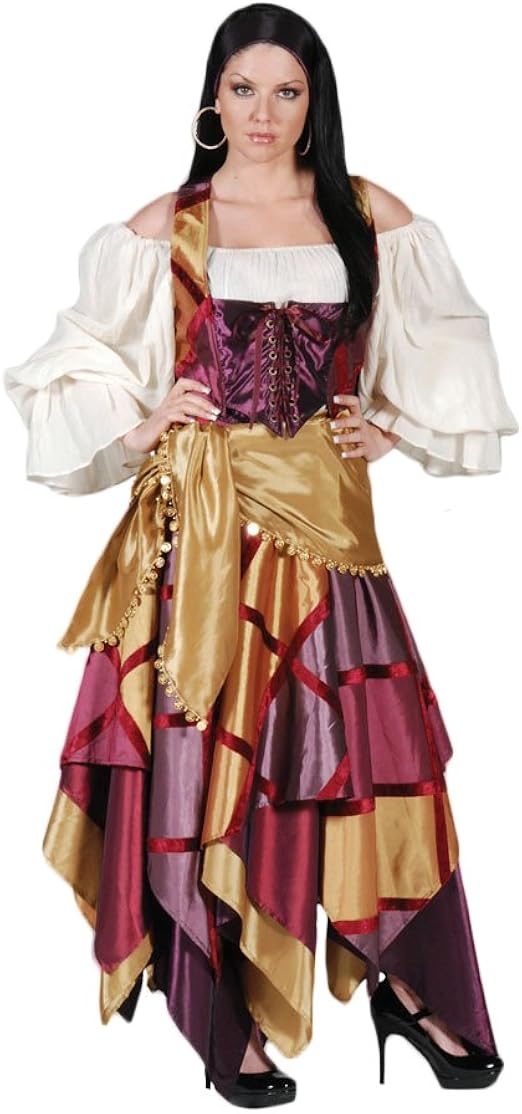 Amazon.com: Tabi's Characters Women's Gypsy Woman Dress Theater Costume ...