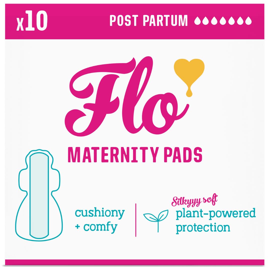 Flo Bamboo Maternity Pads – Ultra Absorbent, Maximum Protection, Ultra ...
