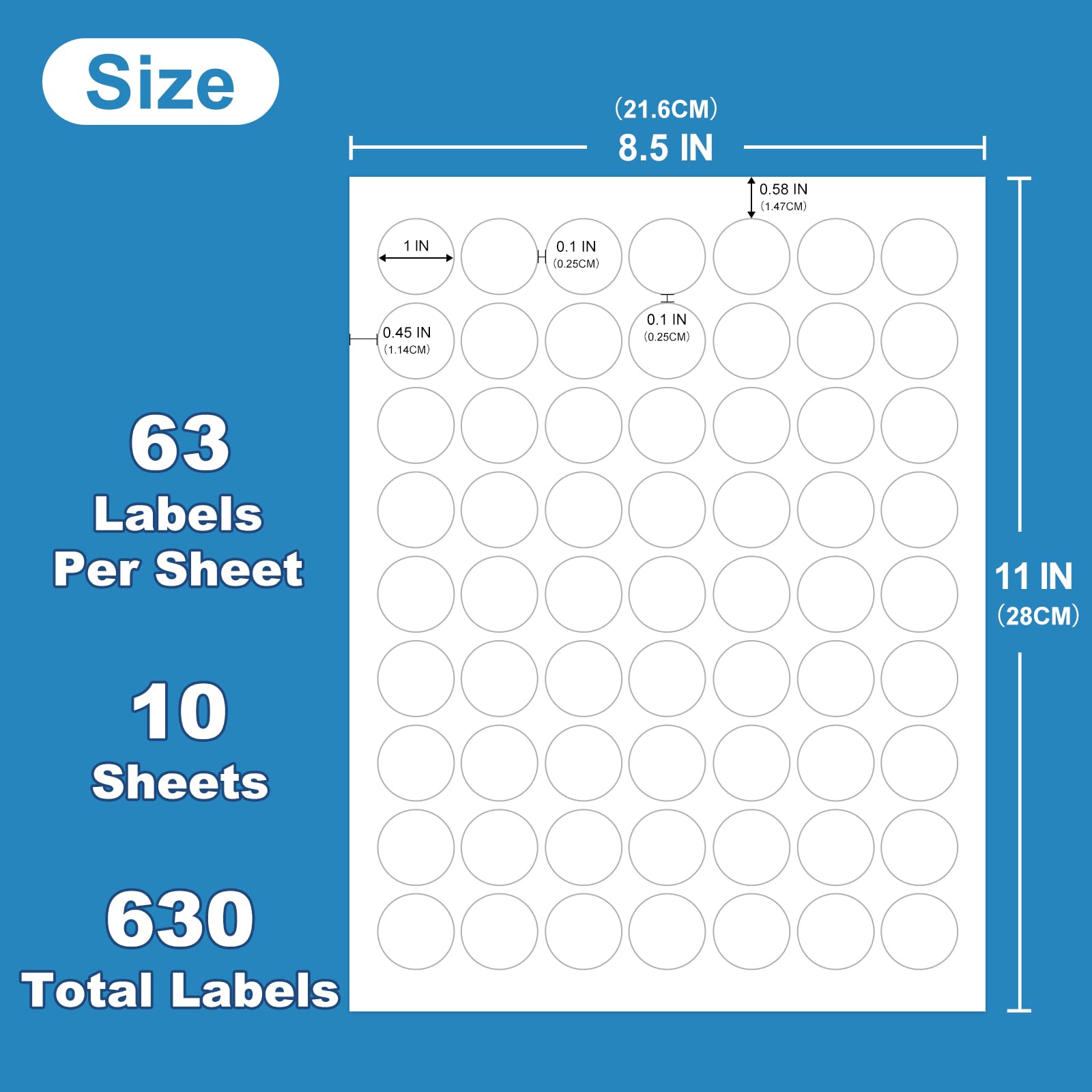 Mua 1" Round Sticker Labels for Laser/Ink Jet Printers, White Printable ...