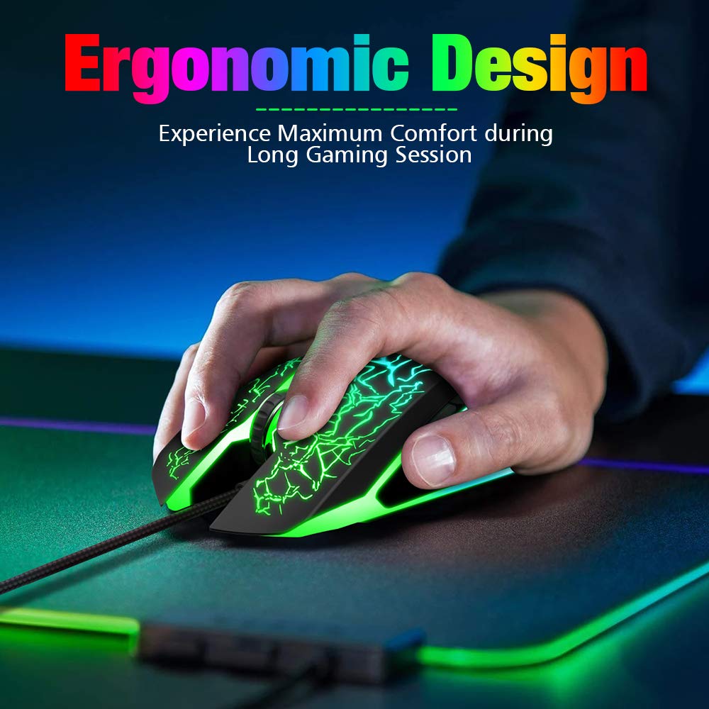 VersionTECH. Wired Gaming Mouse, Computer Mouse Ergonomic Mice With 7 ...
