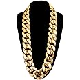 Markeny Men's Chunky Necklace, Rapper Fake Gold Chain 90s Hip Hop Fake ...
