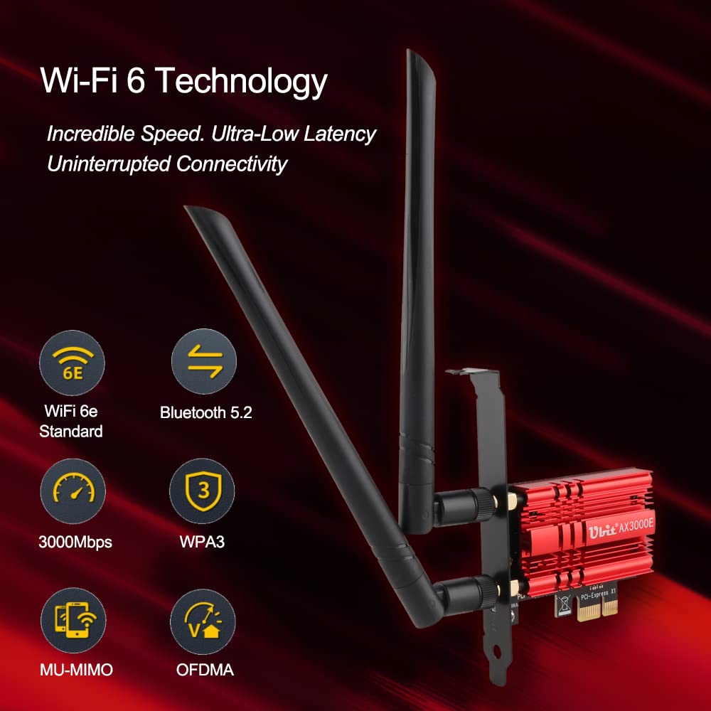 Mua Ubit WiFi Card 3000Mbps Three-Band WiFi 6e AX3000 PCIe WiFi Card ...