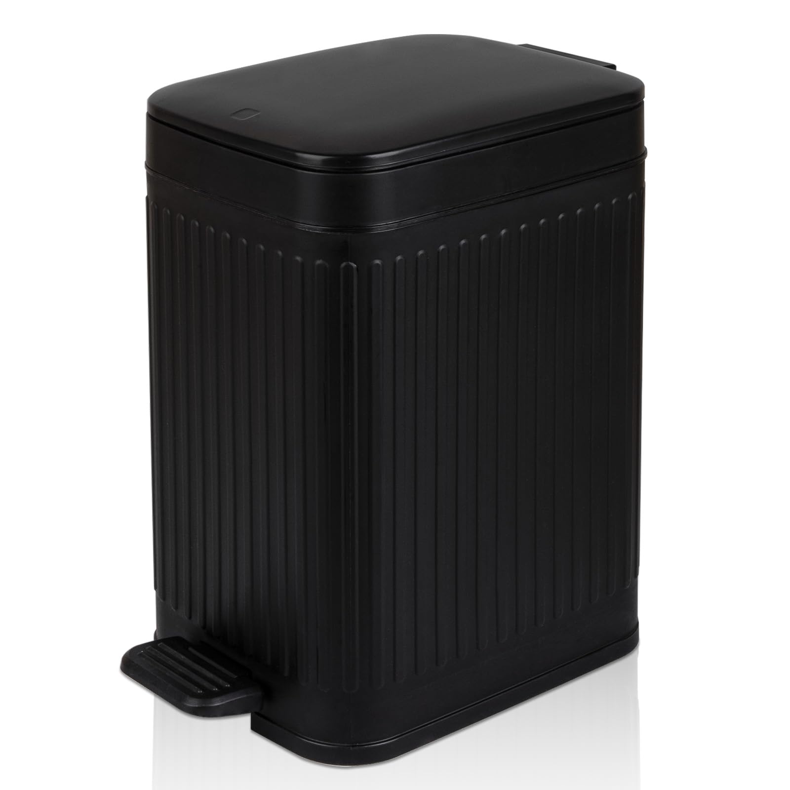 rejomiik Small Bathroom Trash Can with Lid Slim Soft Close Garbage Can ...