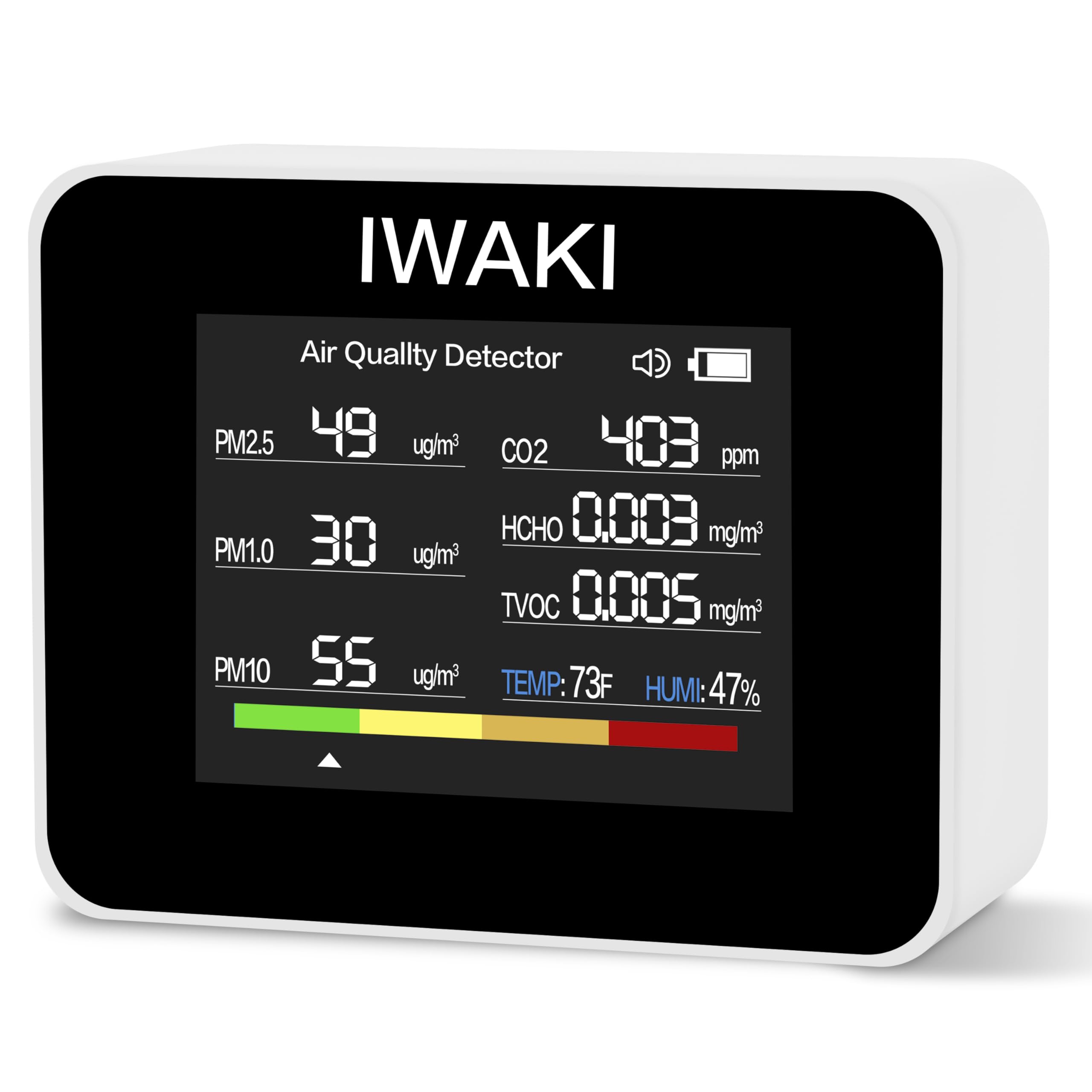 iwaki 8 in 1 Carbon Monoxide Detectors Portable CO Monitor Detects ...