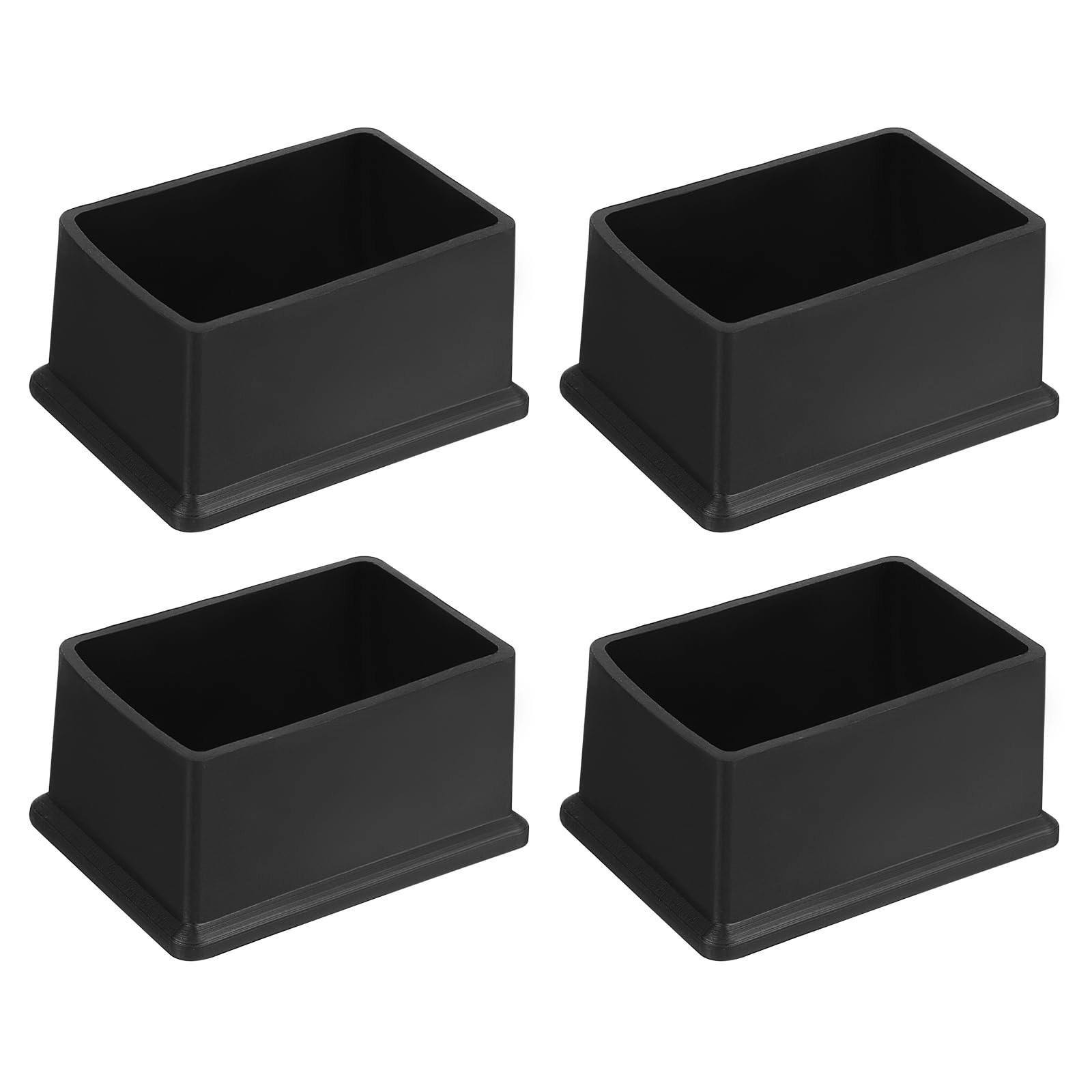 uxcell 4Pcs PVC Square Chair Leg Caps, 60mm x 40mm OD Black Furniture ...