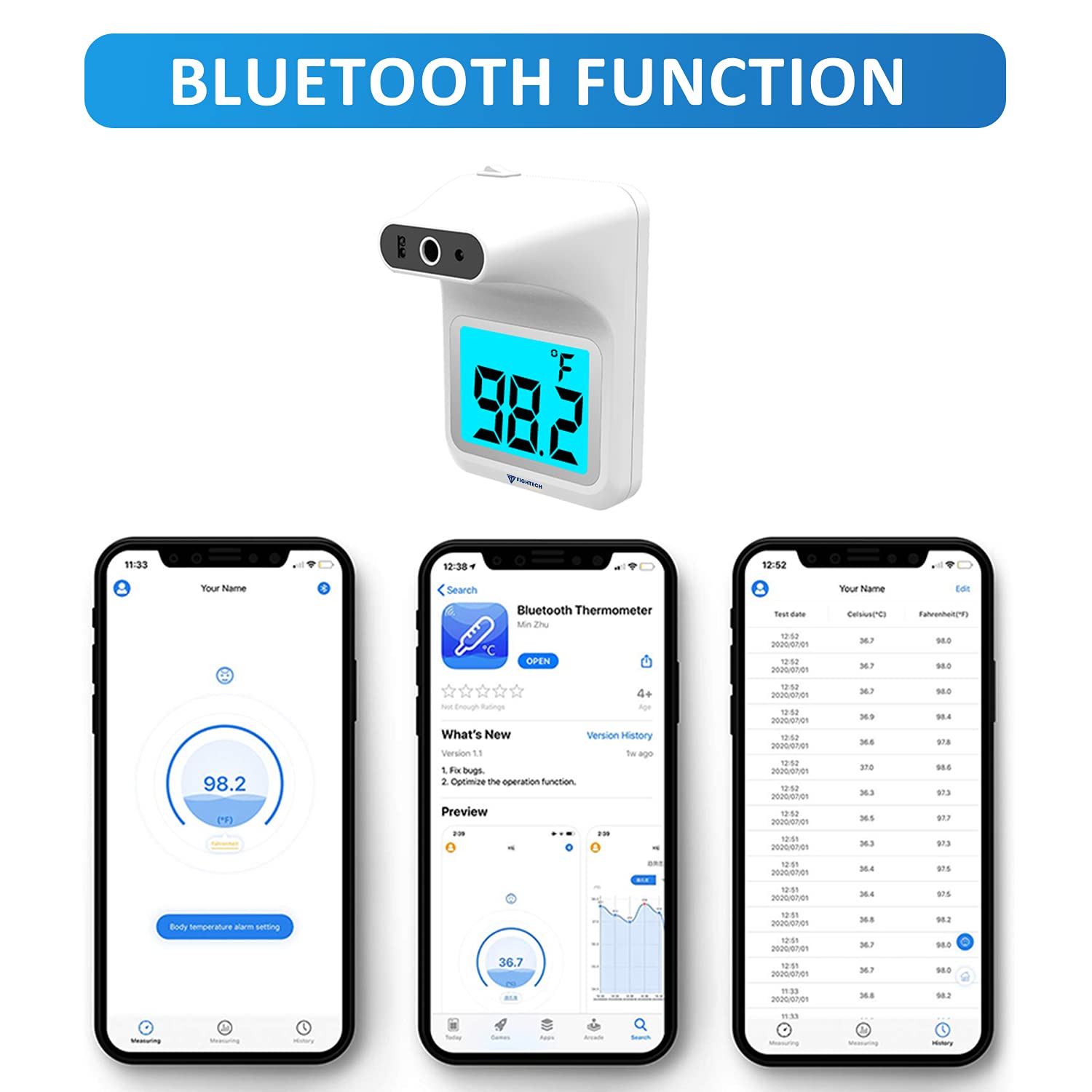Mua 2024 Wall Thermometer with Stand | Infrared Forehead Wall Mounted ...