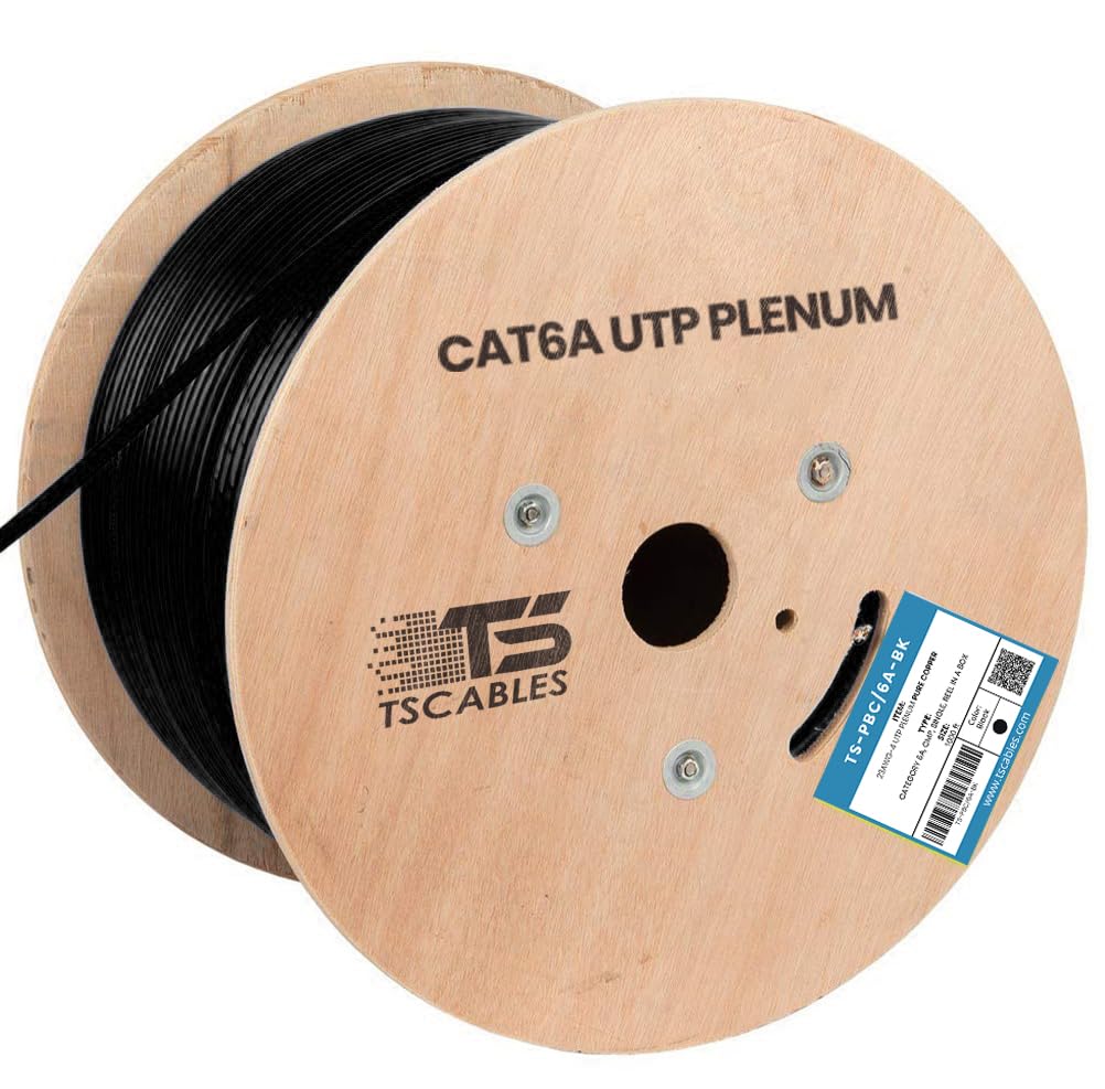 TSCables | Cat6A Plenum (CMP) 1000ft, 750Mhz, PoE++ (4PPoE) | 100% ...