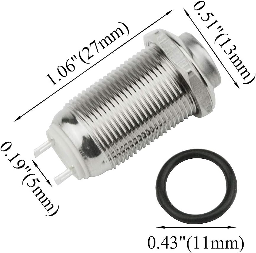 WMYCONGCONG 2 PCS 12mm Latching Waterproof Metal Push Button Switch On ...