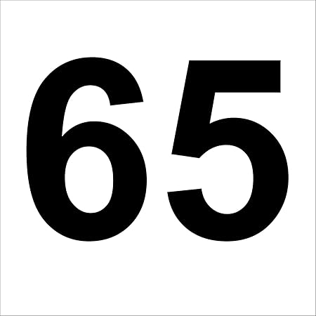 3 times Number "65" High-Quality adhesive, Black, All-Weather, 20 CM ...