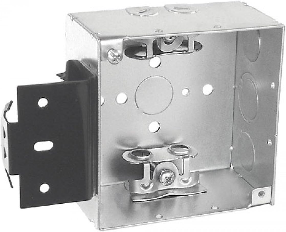 2 Pcs, 4" Square Junction Bracket Box, 2-1/8 In. Deep, (2) 1/2 In. (1 ...