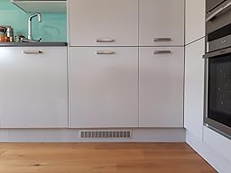 KITCHEN WORKTOP / PLINTH HEAT VENT GRILL ALUMINIUM 480 x 80 mm: Amazon ...