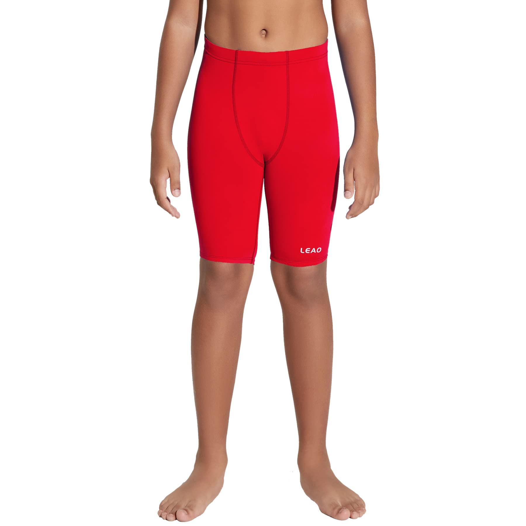 LEAO Youth Boys Swim Jammers Solid Swimsuit UPF 50+ Sun Pretection ...
