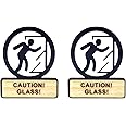 Amazon.com: 2 Pack Caution Glass Signs - 3D Acrylic Caution glass Sign ...