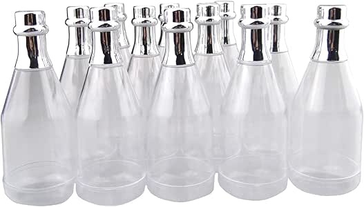 Amazon.com: Hanperal 12pcs Clear Champagne Bottle, Plastic Wine Bottle ...