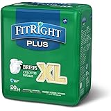 Amazon.com: Medline FitRight Extra Adult Briefs with Tabs, Moderate ...