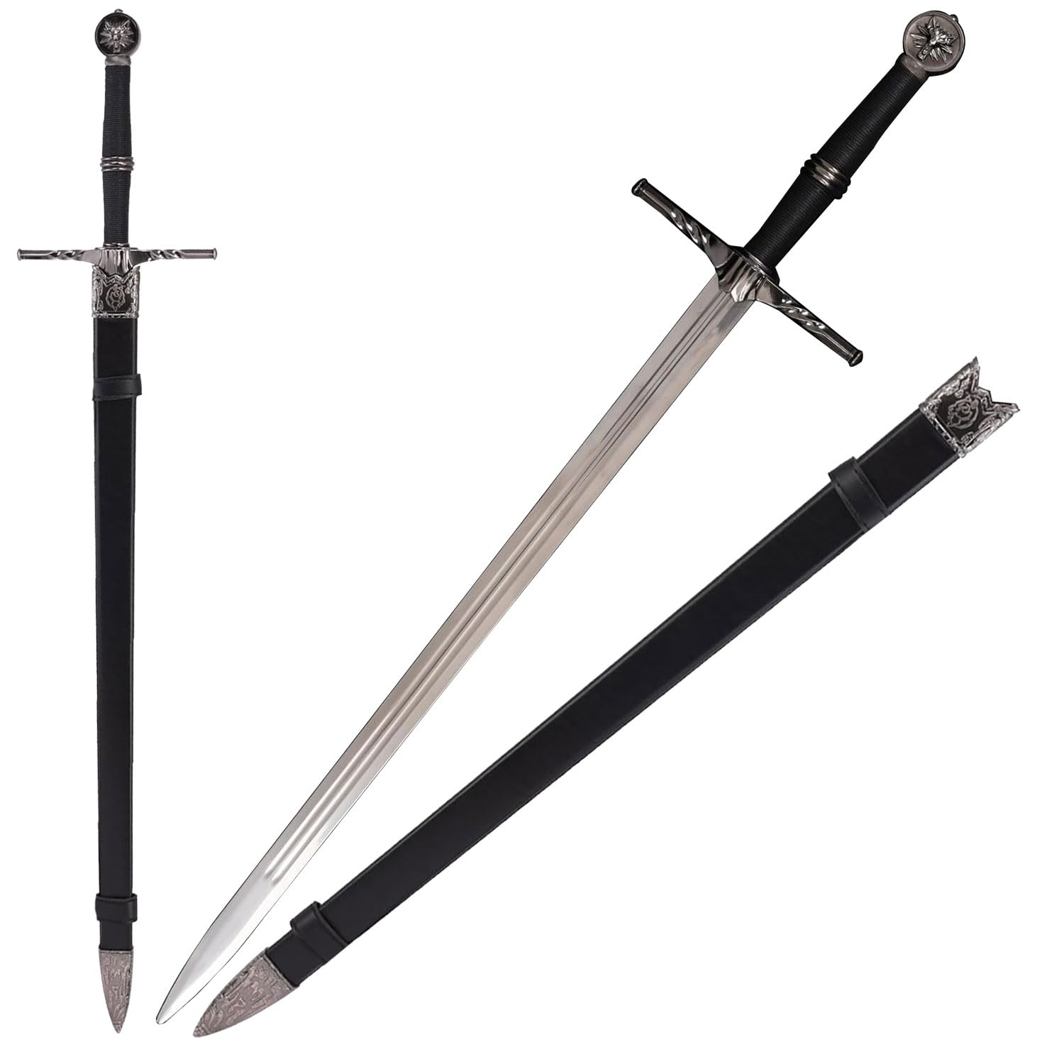 Game Cosplay Prop: Geralt's Silver Steel Sword-White Wolf Sword for ...