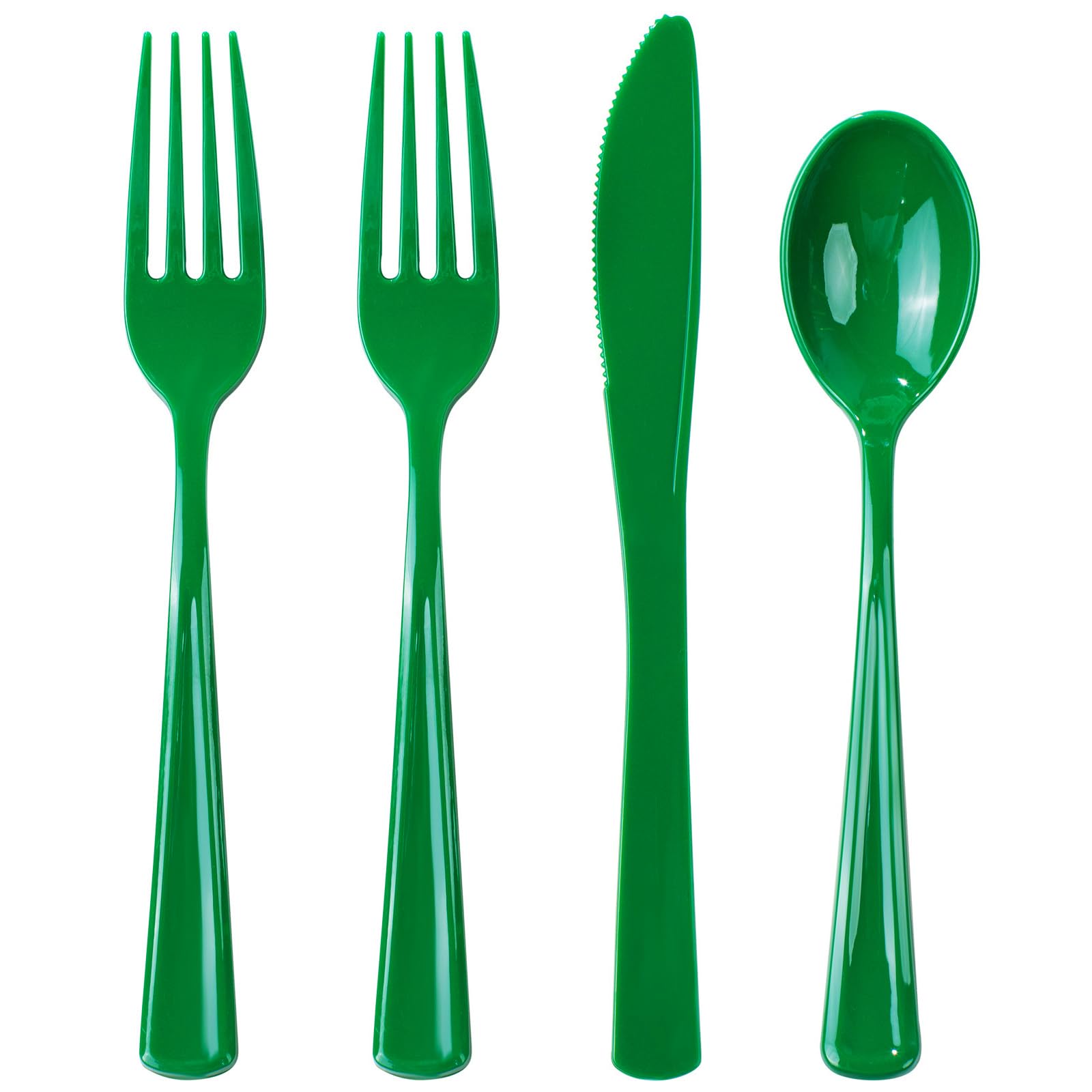 WDF 160 Pcs Green Plastic Silverware - Heavy Duty Christmas Silverware ...