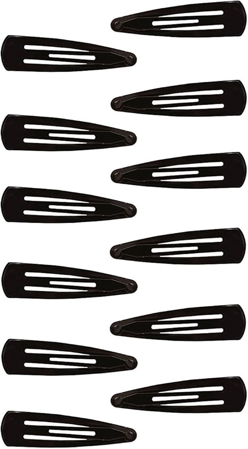 Mytoptrendz® Pack of 12 Small Bendy Black Sleepie Snap Hair Clips Click ...