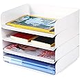 Amazon.com: 4 Tiers Stackable A4 Paper Trays, Office Desk File Holder, Tidy File Document Letter ...