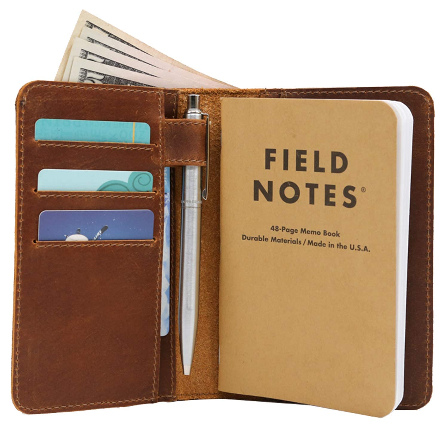 Mua Leather field notes wallet cover for memo – pocket sized notebook ...