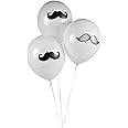 Amazon.com: Mustache White Latex Balloons - 11", Pack of 12 - Premium ...