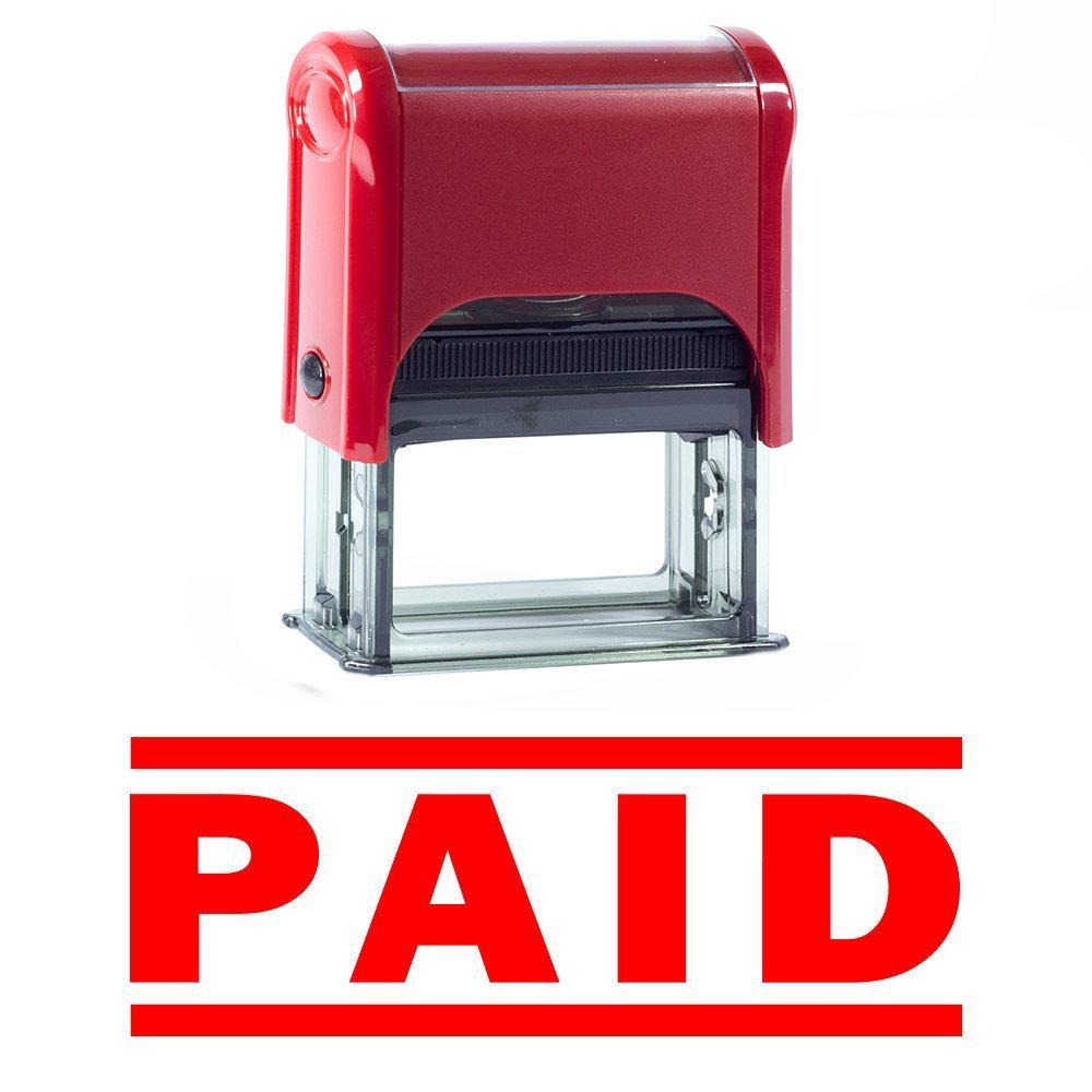 PAID Self Inking Rubber Stamp (Red) - M | eBay