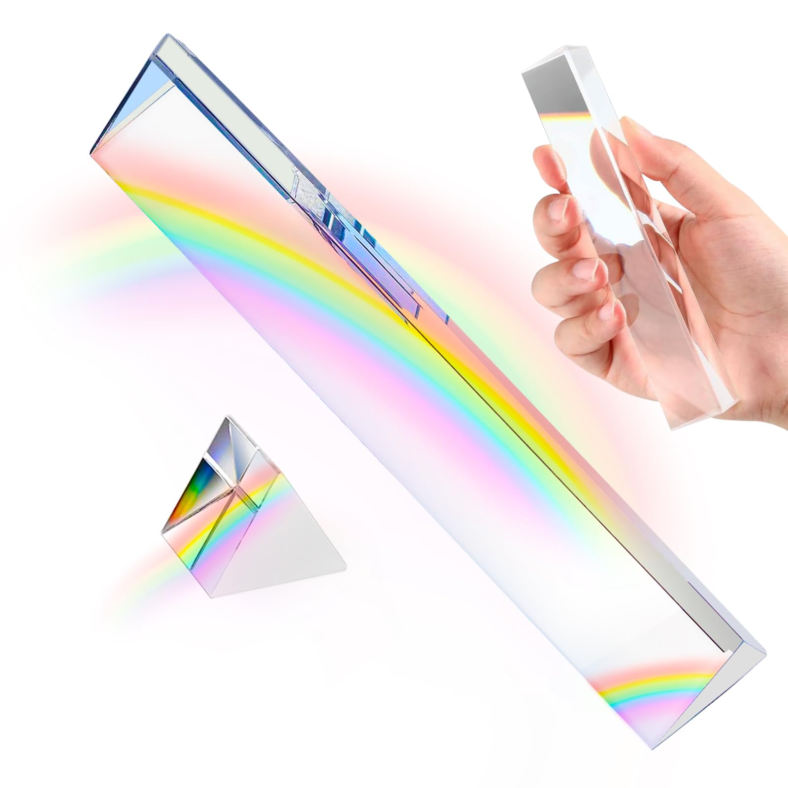Mua 2pcs Clear Triangular Prism,Prisms Set -6" & 1" Lengths Optical ...