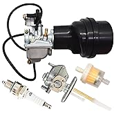 Amazon.com: LT50 Carburetor & Air Filter Box & Fuel Valve Petcock With ...