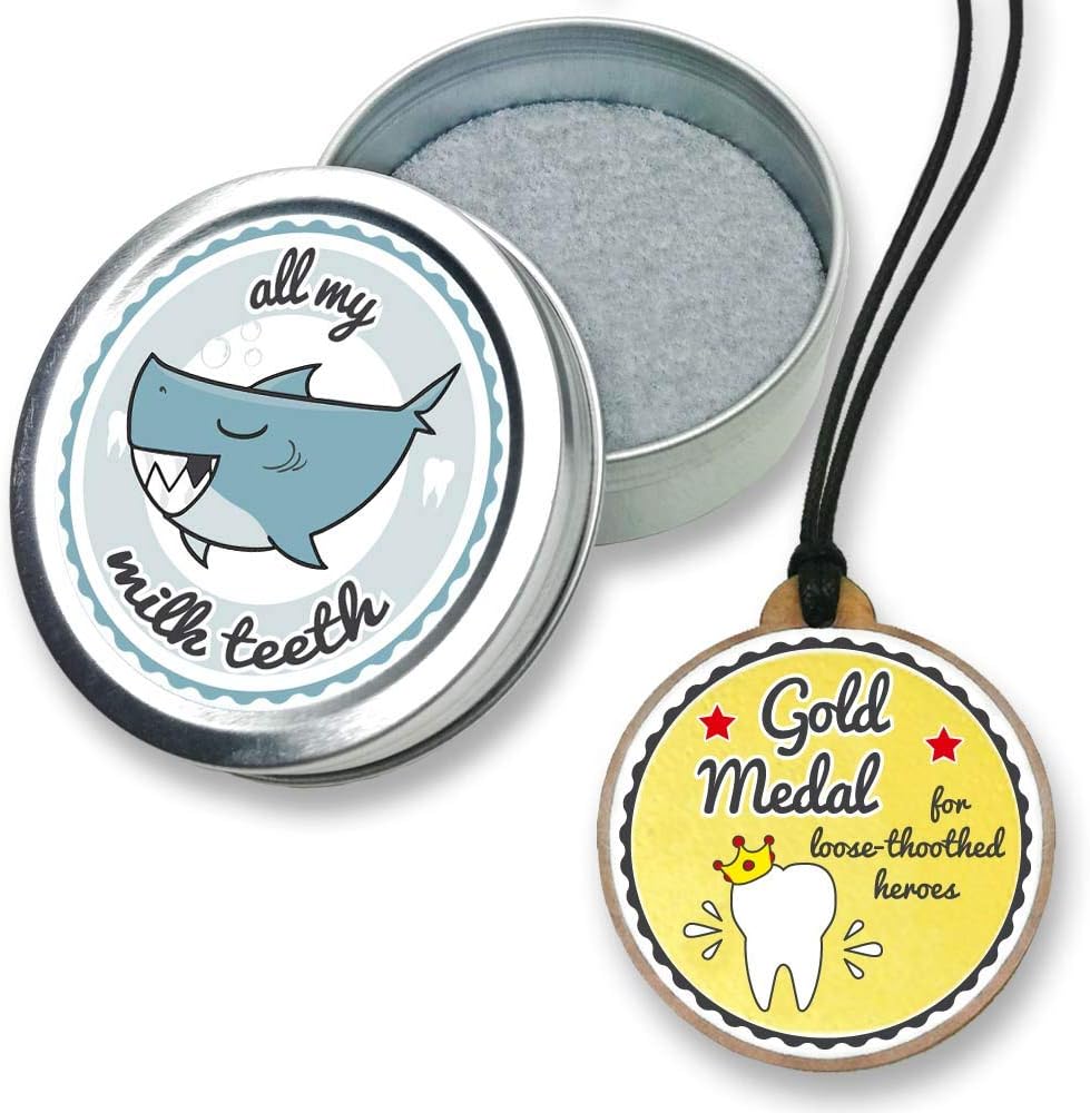 FANS & Friends baby teeth box with medal, safe screw cap, tooth fairy ...