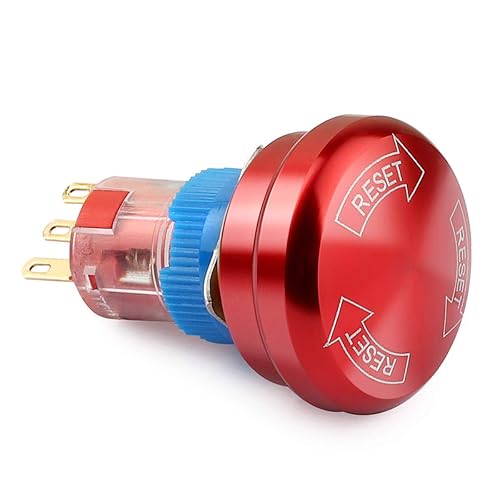 Clyxgs Metal Emergency Stop Button Switch 16mm 5A/5-250VAC 3Pin Power ...