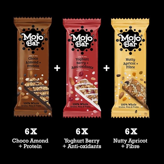 Mojo Bar Choco Almond, Yoghurt Berry & Nutty Apricot Snack Bar, 32 Gm ...