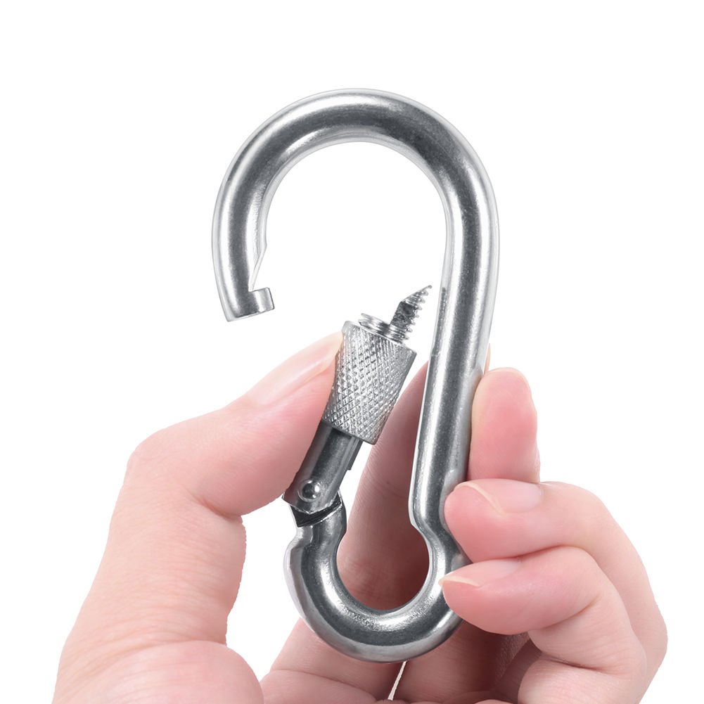 Heavy Duty Carabiner 316 Stainless Steel Screw Lock Carabiner Hooks ...