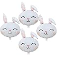 Amazon.com: AVMBC 4Pcs Easter Bunny Balloons Bunny Head Foil Balloons ...