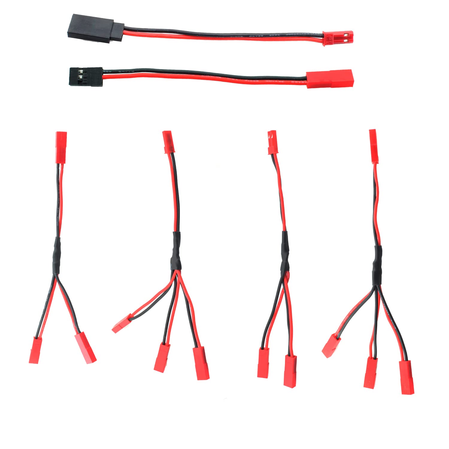 Maxmoral 6PCS JST Plug Splitter JST Male Female Y Cable JST Y Parallel ...