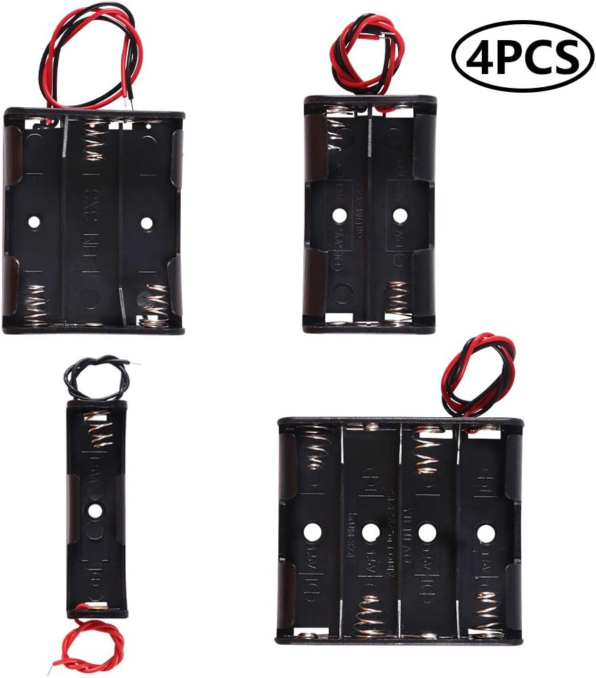 Amazon.com: AA Battery Case Holder with Lead Wire Bundle, 4 Pcs 1.5V ...