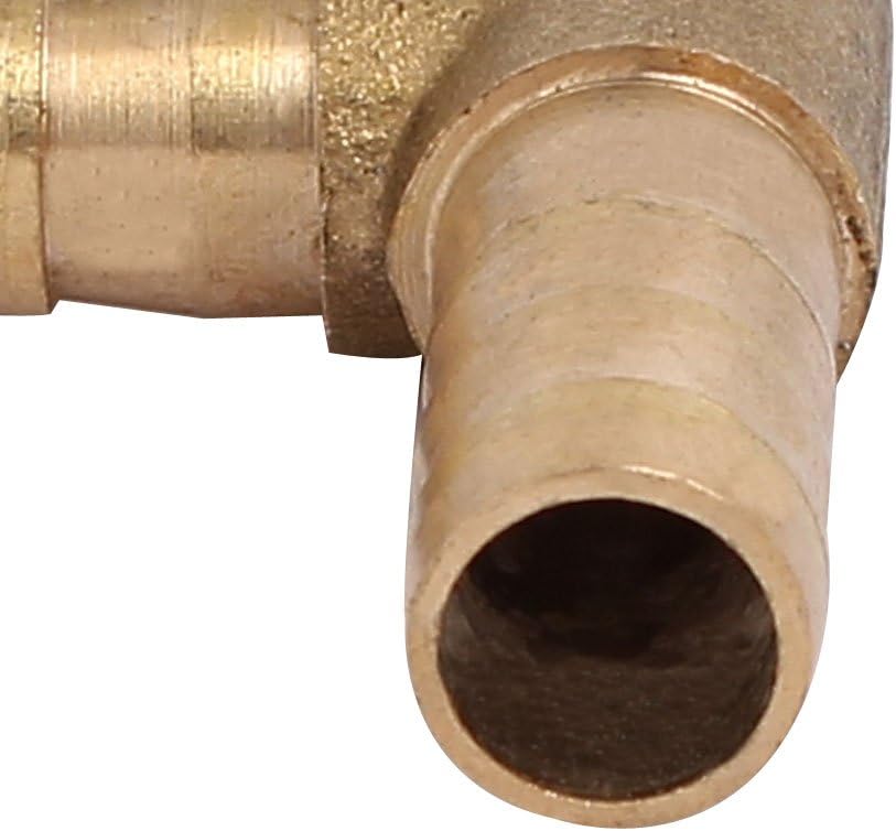 sourcingmap 8mm Dia T Shaped 3 Way Brass Hose Barb Fittings Pipe Tube ...