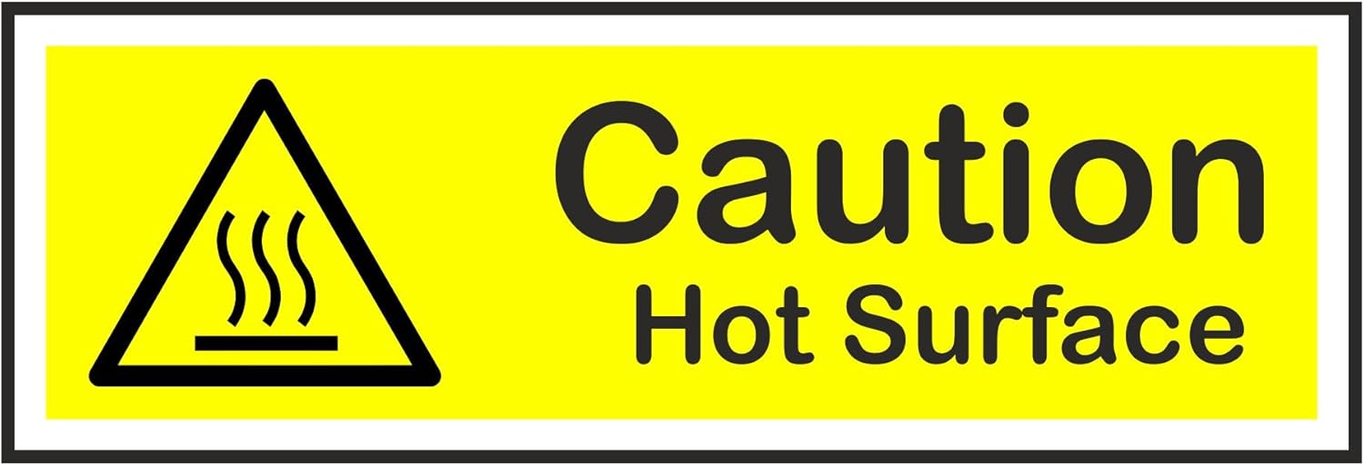 2 X CAUTION HOT SURFACE WARNING SIGN VINYL STICKERS: Amazon.co.uk: DIY ...