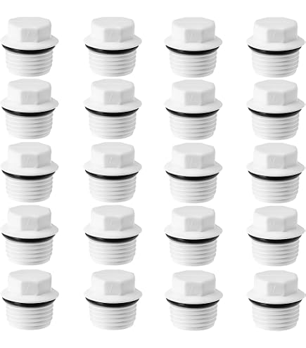 Pvc Plug 20 Pack 1/2 Inch PVC Male Threaded Pipe Caps - SCH40 Plumbing ...