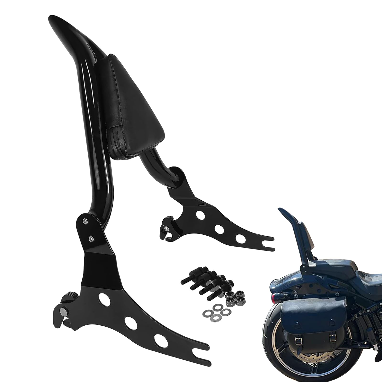 Detachable FLFB FXBR Backrest Sissy Bar Passenger Back Rest Pad w ...