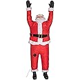 Amazon.com: Gemmy Airblown Inflatable Realistic Santa Hanging from ...