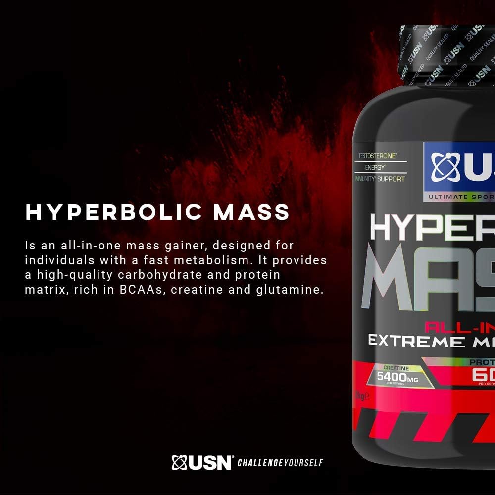 USN Hyperbolic Mass Chocolate 6 kg: All-In-One Mass Gainer Protein ...