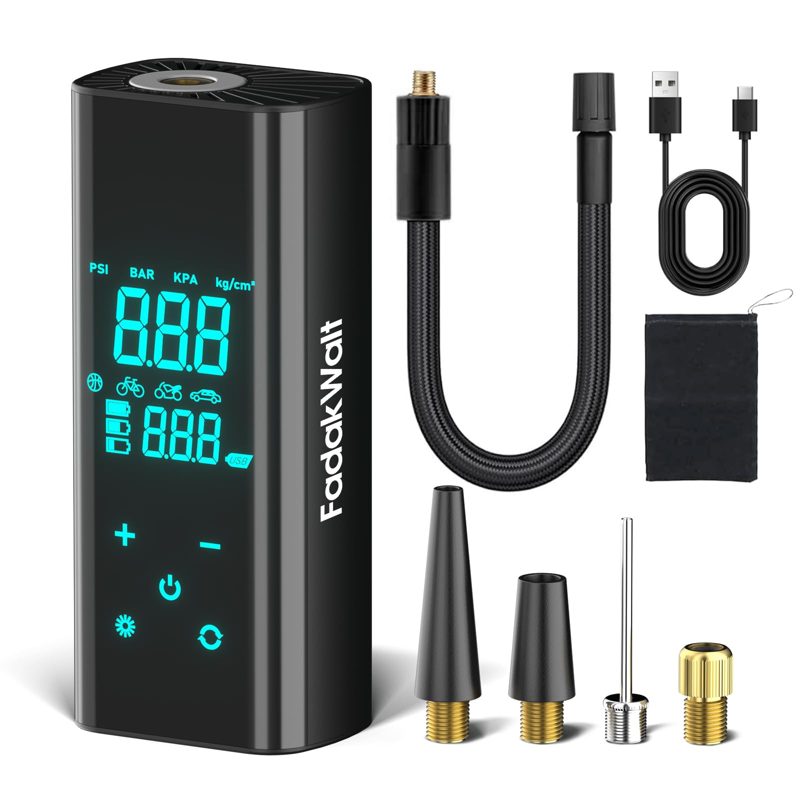 FADAKWALT Tire Inflator Portable Air Compressor, 150 PSI Air Pump for ...