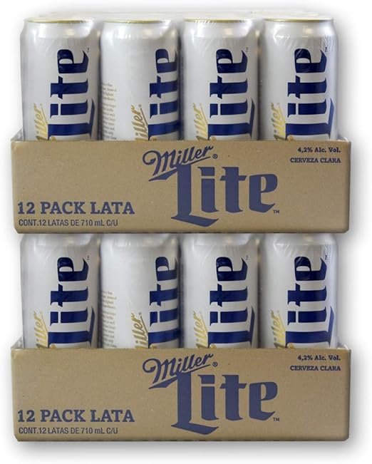 Cerveza Miller Lite Lata - Caja con 2 Packs de 12 piezas de 710 ml ...