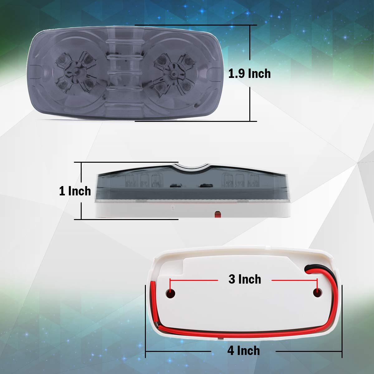 Meerkatt (Pack Of 2) Smoked Lens Blue Indicator Lights 10 LED Double ...