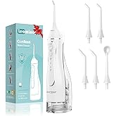 Amazon.com: COSLUS Water Dental Flosser Teeth Pick: 2 Pack 300ml Portable Cordless Oral ...