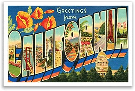 Amazon.com : GREETINGS FROM CALIFORNIA vintage reprint postcard set of ...