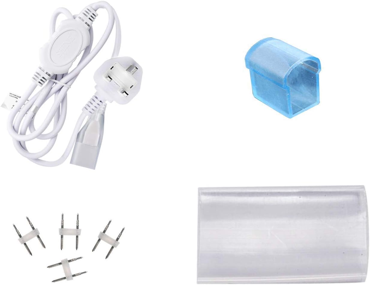 LED Neon Rope Light Power Cord Kit Includes 3 Pcs British 3-pin Plug, 3 ...
