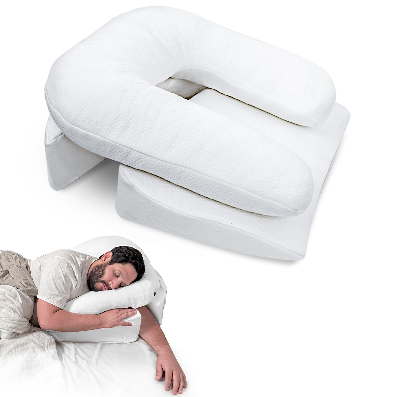 HOMCA Side Sleeper Pillows for Adults, Contour Pillow for Neck and ...