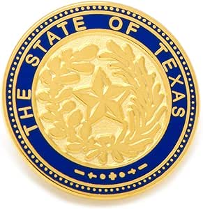 Amazon.com: Cufflinks Inc. State of Texas Seal Lapel Pin (Gold-Tone ...